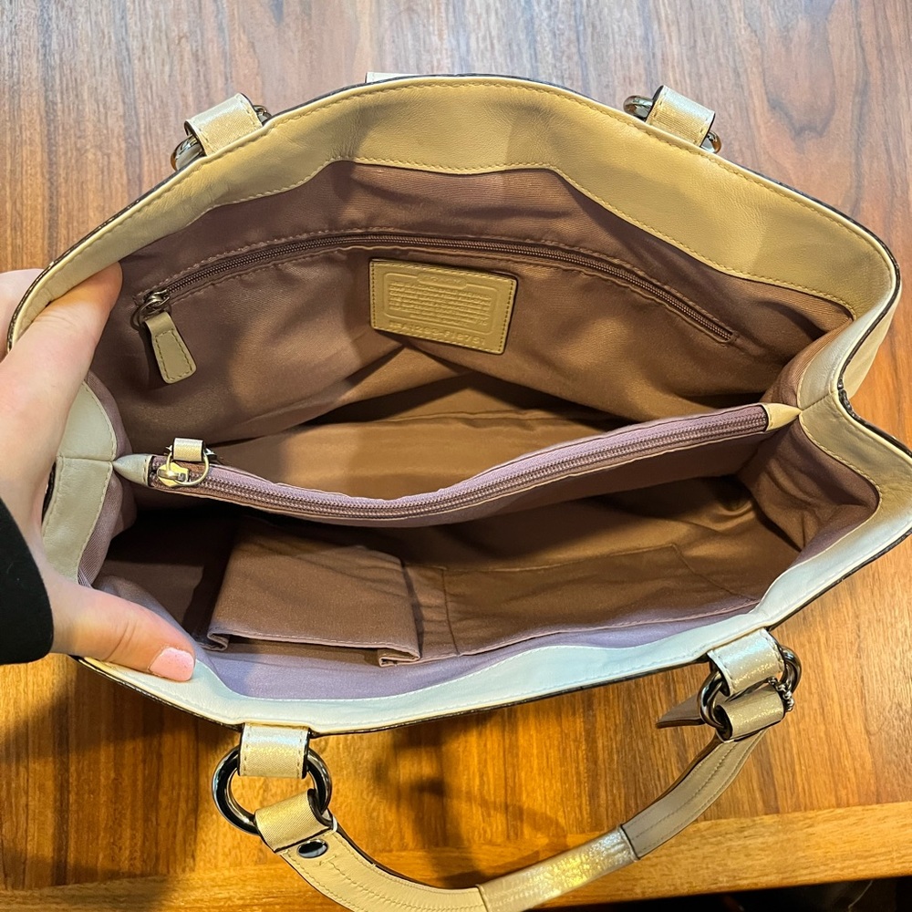 Coach Purse. Shiny Metallic Champagne Color. - Gem